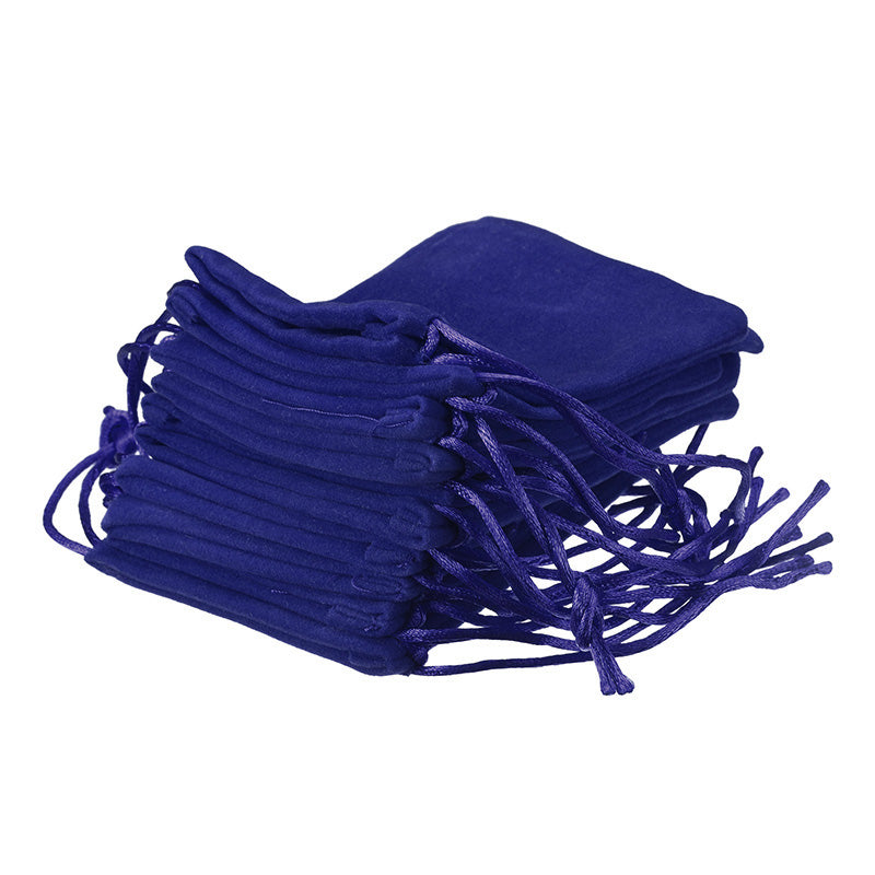 Double Sided Royal Blue Velvet Drawstring Bags - 4 Sizes – Pot Packaging